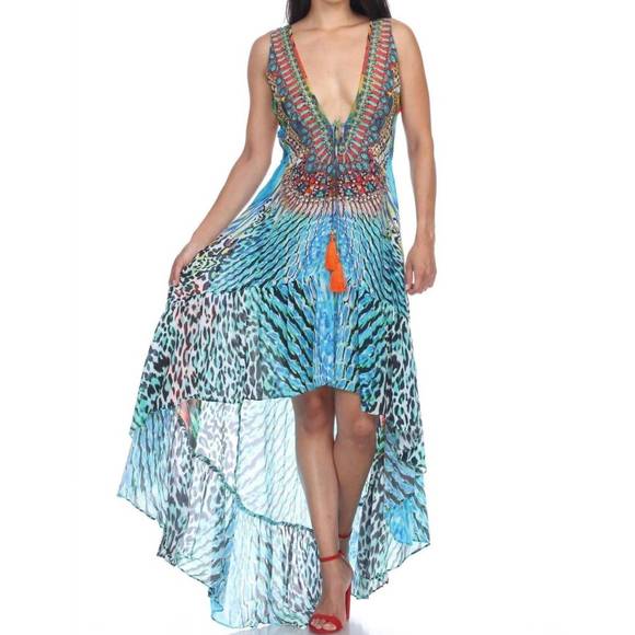 La Moda | Dresses | New La Moda Clothing Pheasant Colors Dress In Multi ...